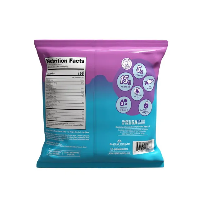 Alpha Prime Protein Mini Muffins, Briose Proteice Cu Aroma De Afine, 60 G