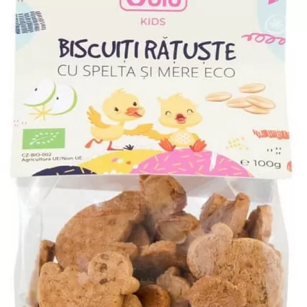 Biscuiti ratuste cu spelta si mere bio 100g Obio - RevoBio.ro