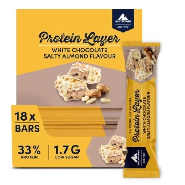 Baton Protein Layer 50g - White chocolate & Salty Almond